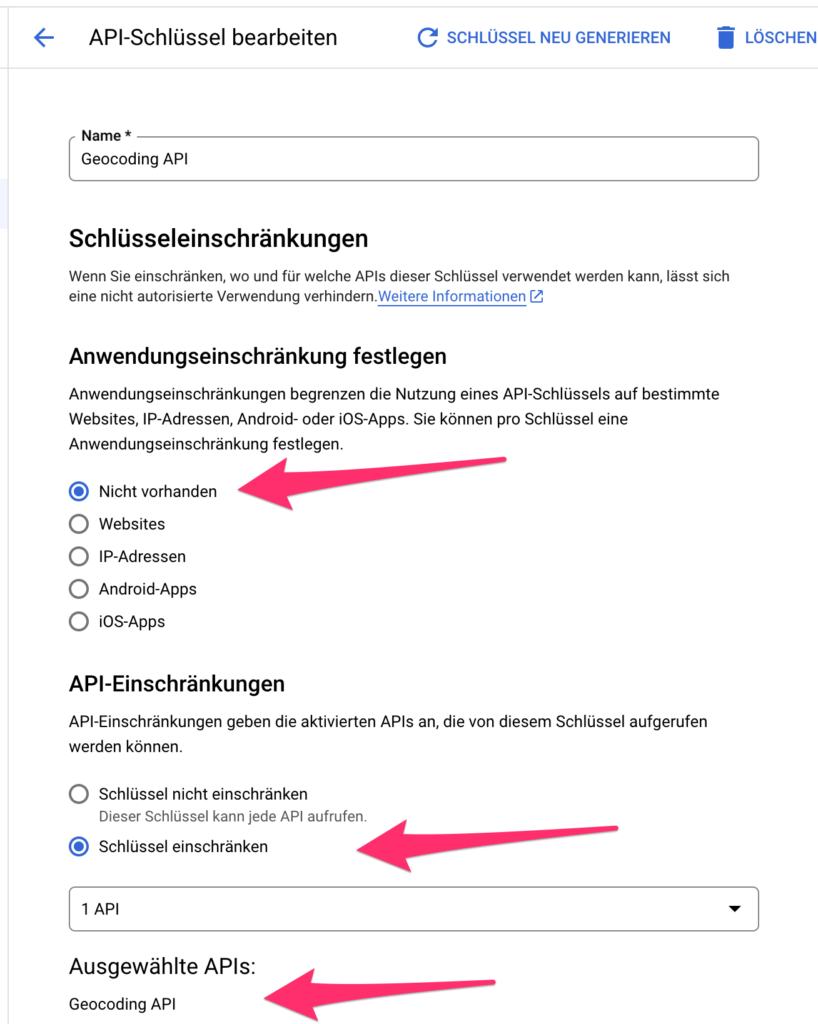 Google Geocoding API Key generieren - felixries.de